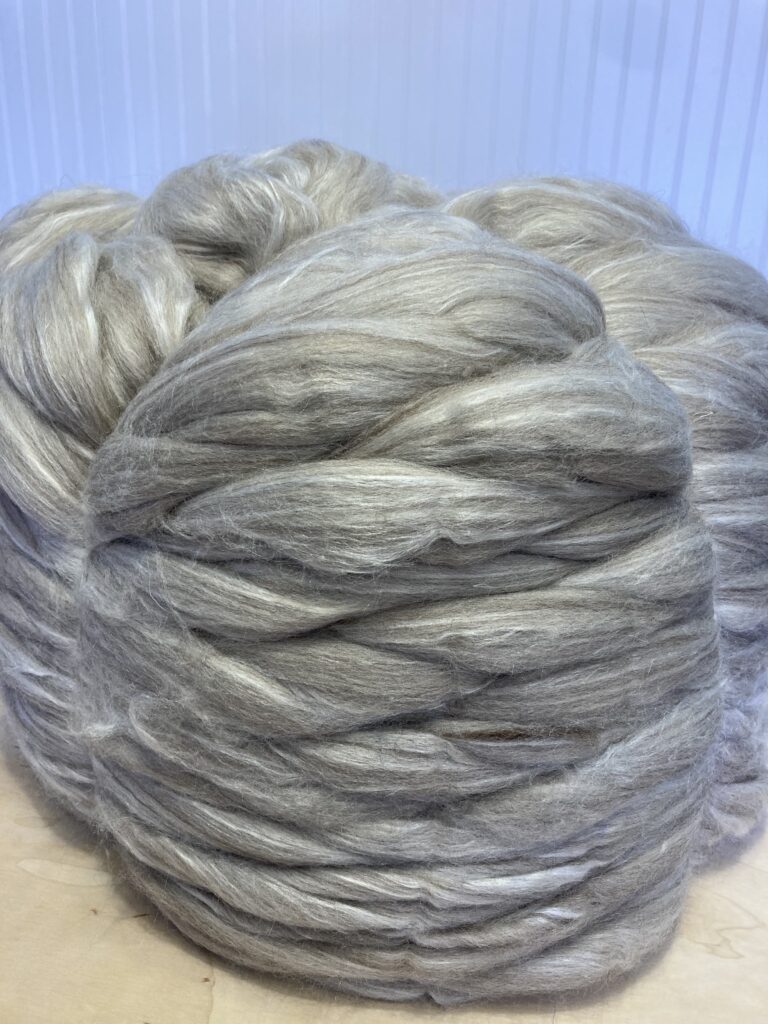 Mixed BFL/Tussah Silk (85/15) (23lb ) – Worsted Spinning New England
